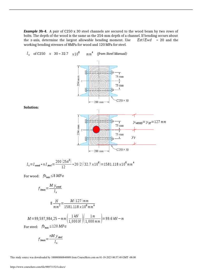 Est /ewd: Example 3b-4. A Pair of C250 X 30 Steel Channels Are Secured ...
