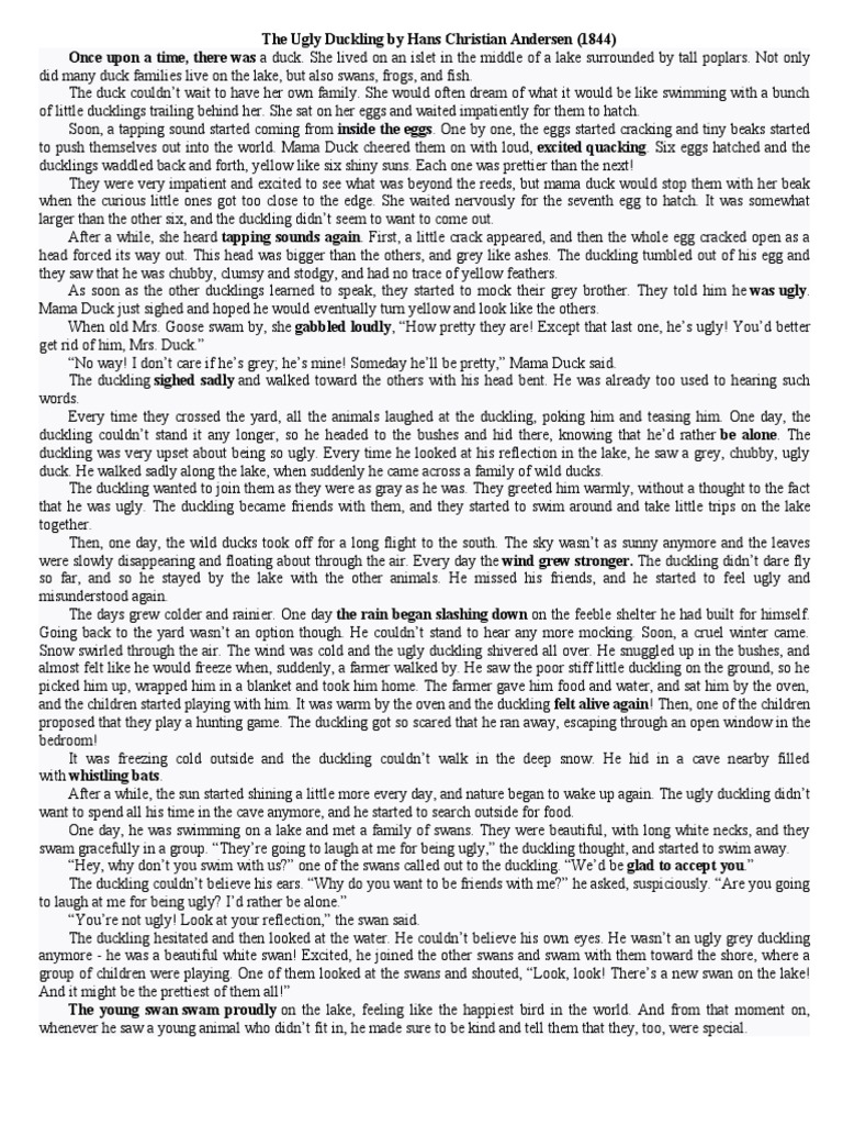 The Ugly Ducling | PDF | Duck | The Ugly Duckling