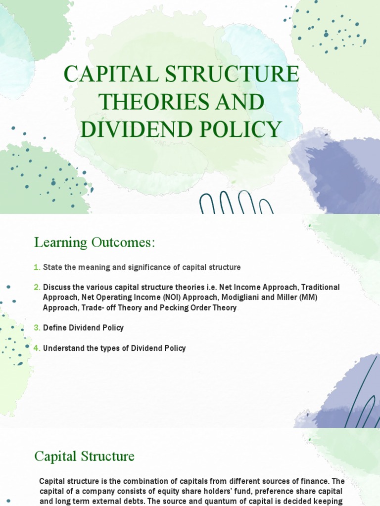 Capital Structure and Dividend Policy | PDF | Capital Structure | Dividend