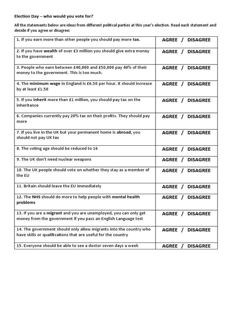Election Quiz | PDF | Conservative Party (Uk) | Labour Party (Uk)