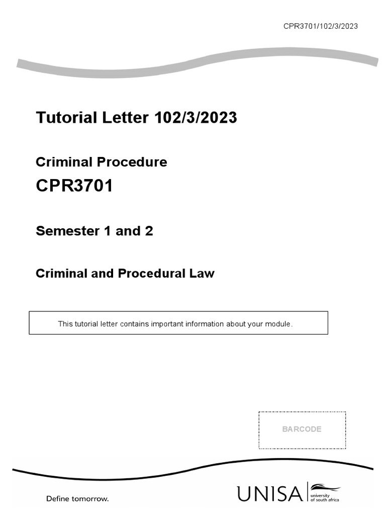 Tut 02 CPR3701 | Download Free PDF | Prosecutor | Jurisdiction