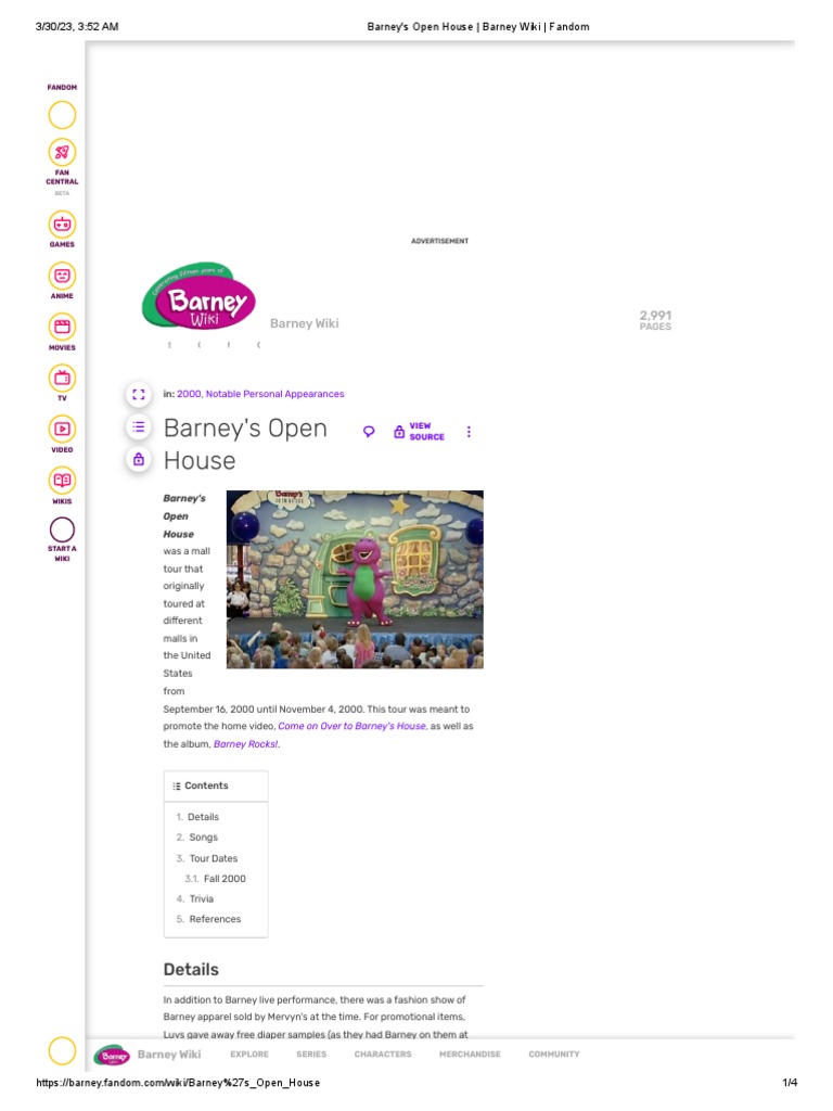 Barney's Open House - Barney Wiki - Fandom | PDF