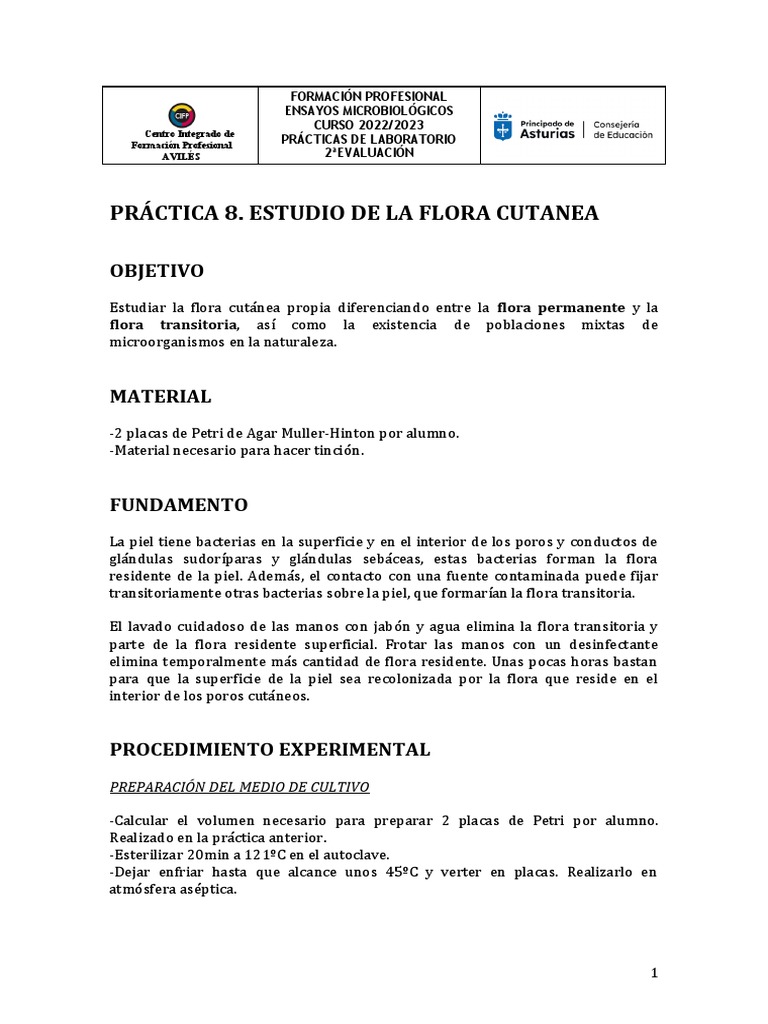 Estudio de la Flora Cutánea | PDF