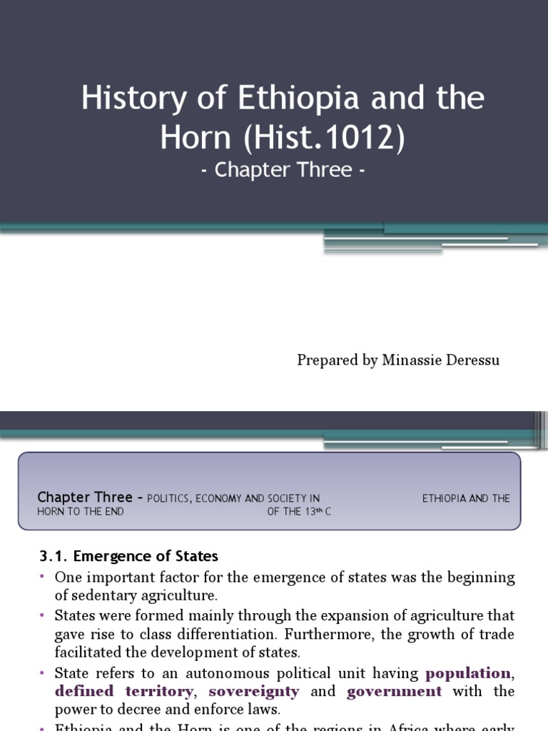 Ethiopia and the Horn: State Formation | PDF | Horn Of Africa