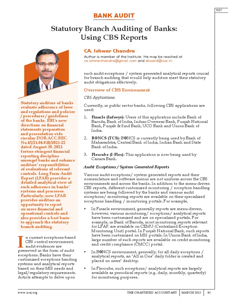 Bank Audit-1. | PDF | Debits And Credits | Audit