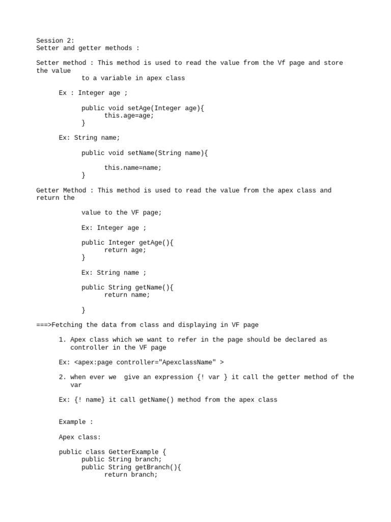 Visualforce-Session2-Getter and Setters | PDF | String (Computer ...