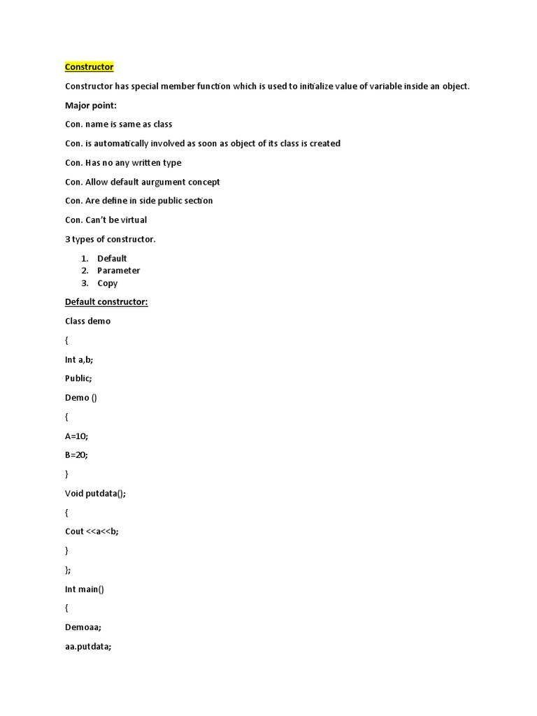 Constructor | PDF | Computers