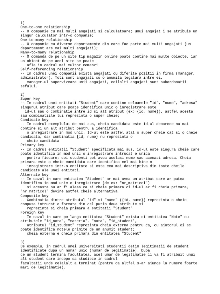 Baze de Date-Exemple | PDF