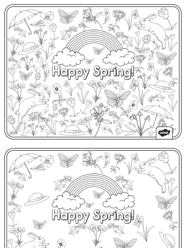 Lets Doodle Spring Coloring Sheets - Ver - 1 | PDF