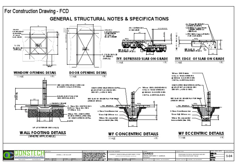For Construction Drawing - FCD: General Structural Notes ...