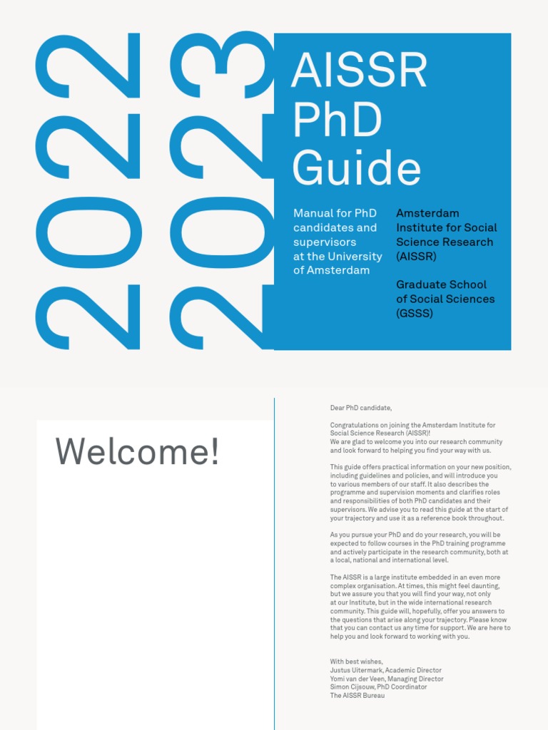Aissr PHD Guide: Manual For PHD Candidates and Supervisors at The ...