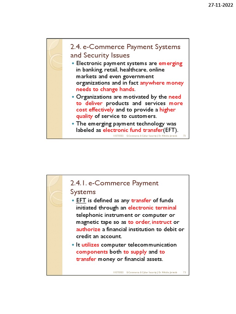 2.4. E-Commerce Payment Systems and Security Issues | PDF | Debit Card | Credit Card