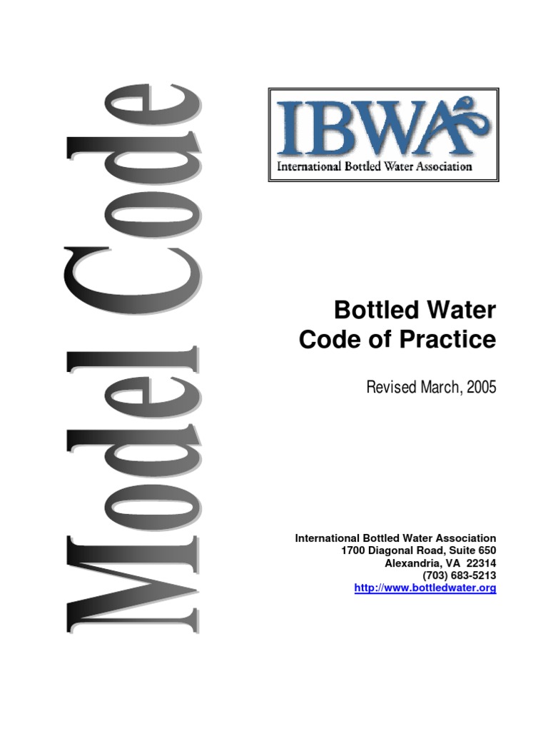 Bottled Water Code of Practice: Revised March, 2005 | PDF | Bottled ...