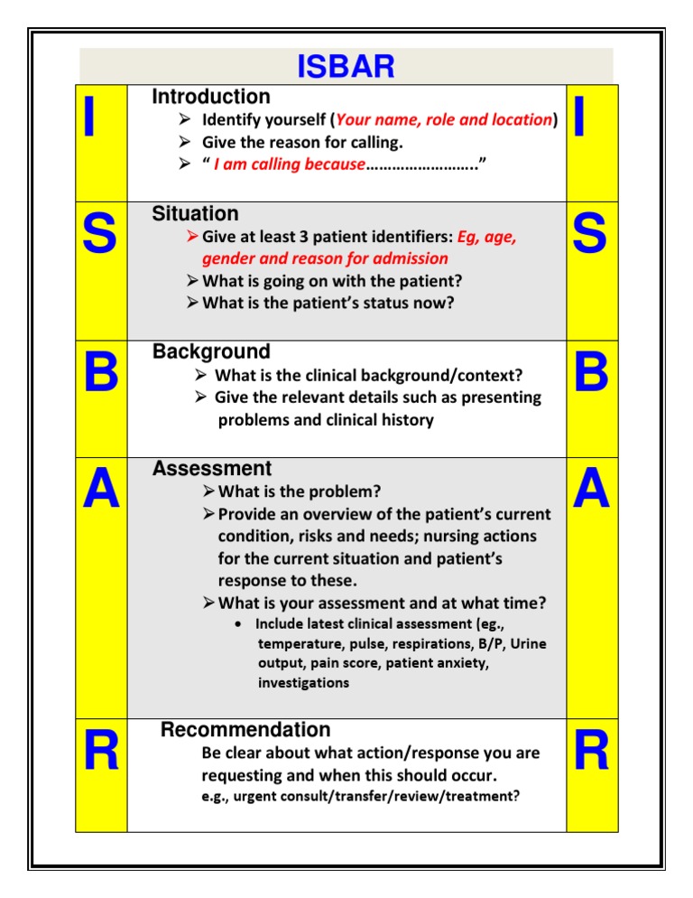 ISBAR Communication Guide | PDF