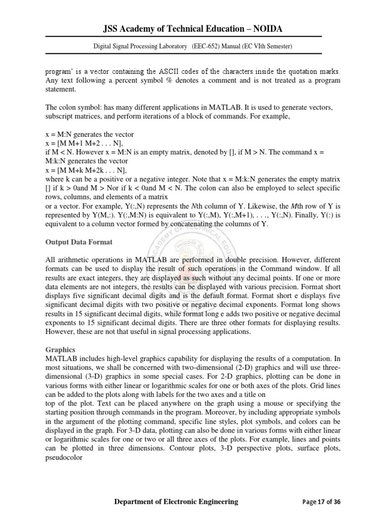 DSP - Manual Part | PDF | Matlab | Discrete Time And Continuous Time