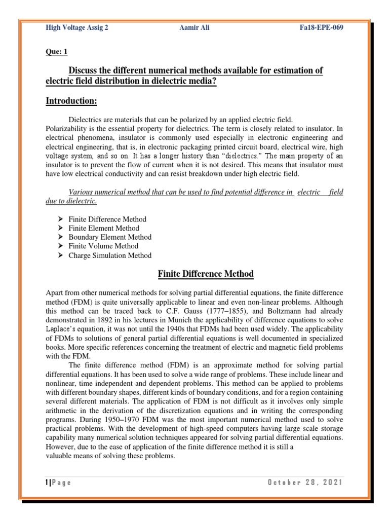 Electric Field Distribution | PDF | Finite Element Method | Partial Differential Equation