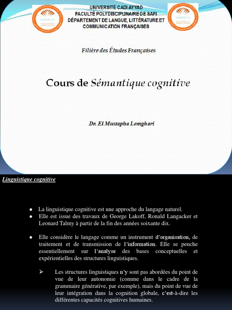 Approche de la linguistique cognitive | PDF | Linguistique | Cognition