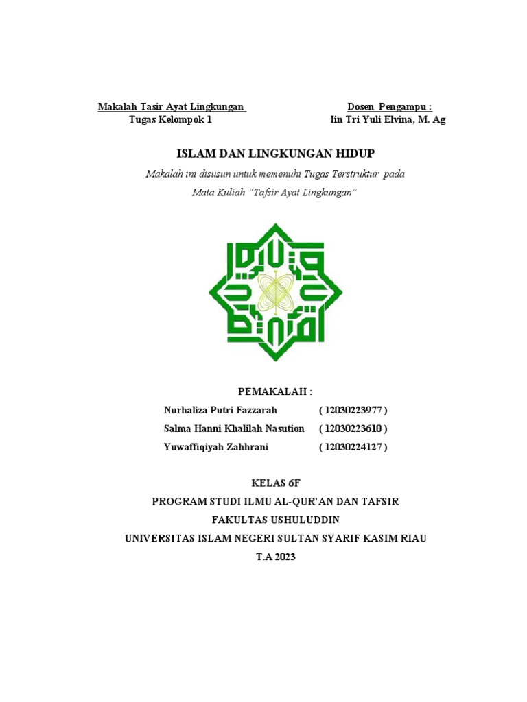 Makalah Kelompok 1 Tafsir Ayat Lingkungan | PDF | Sains & Matematika