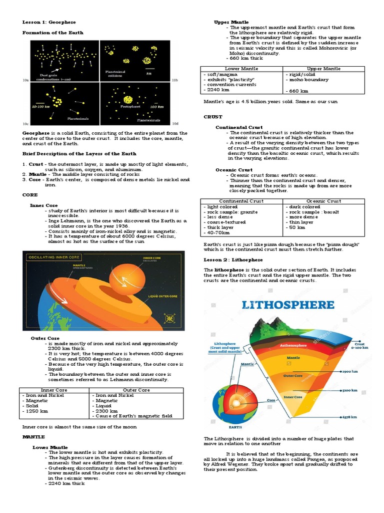 Earth Science Note | PDF | Plate Tectonics | Earth Sciences