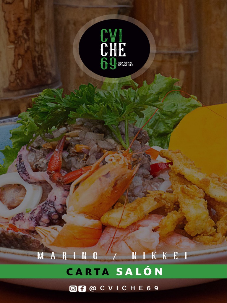 Carta Salon Cviche 69 | PDF | Mariscos | Alimentos