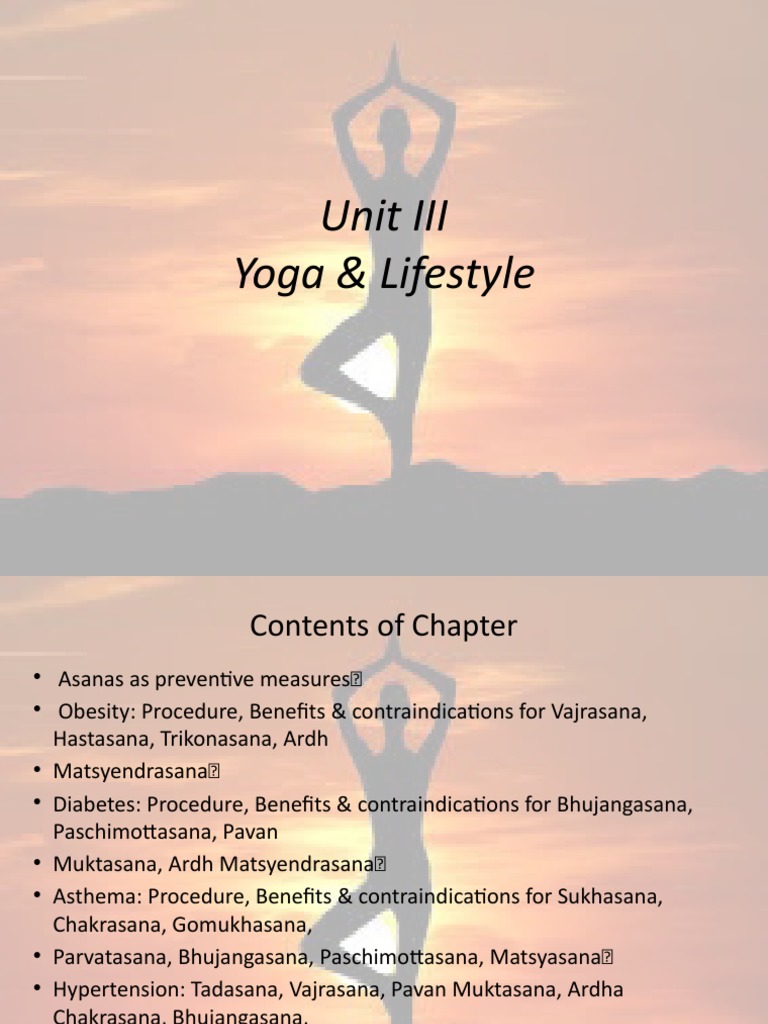 Unit III Yoga & Lifestyle | PDF | Asana | Obesity
