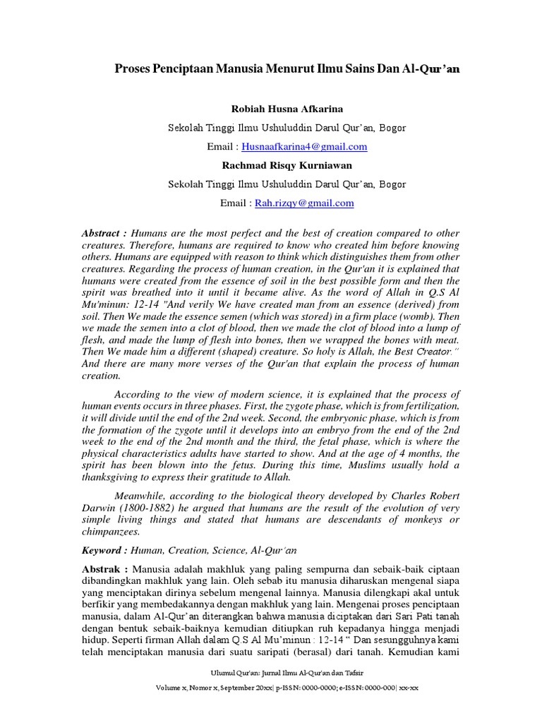 Artikel MIPA - Robiah Husna Afkarina | PDF | Embryo | Abrahamic Religions
