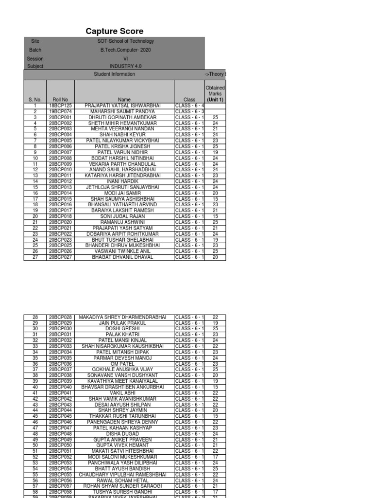Computer Science Engg. Mid Sem Marks - March 2023 - Industry 4.0 Theory | PDF