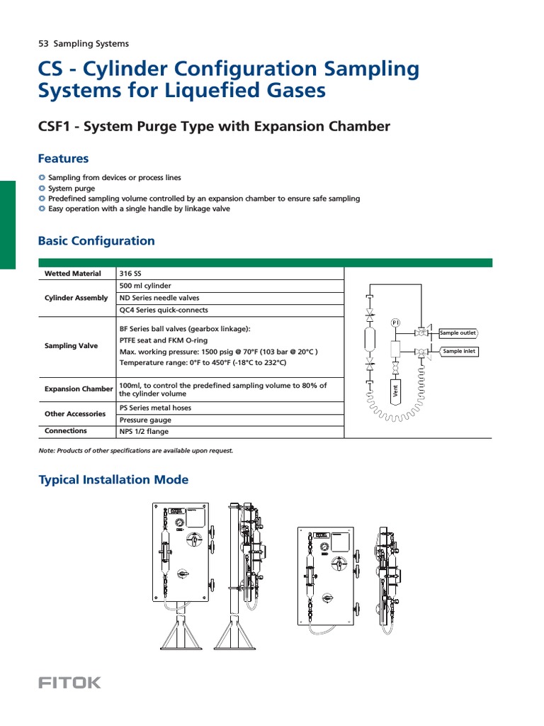 CS-Cylinder Configuration Sampling EN | PDF | Valve | Pipe (Fluid ...