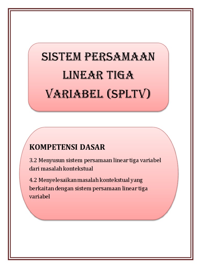 Modul SPLTV - 1908056114 - Dewi Nur Aida | PDF | Metode & Bahan Ajar