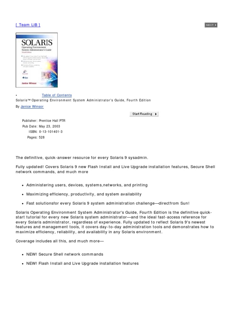 Solaris™ Operating Environment System Administrators Guide Pdf