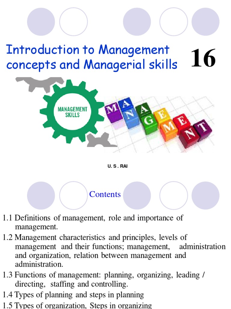Introduction To Management Concepts and Managerial Skills | PDF ...
