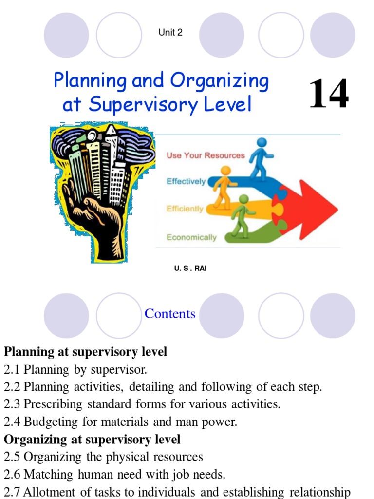 Planning and Organizing at Supervisory Level | PDF | Human Resources ...