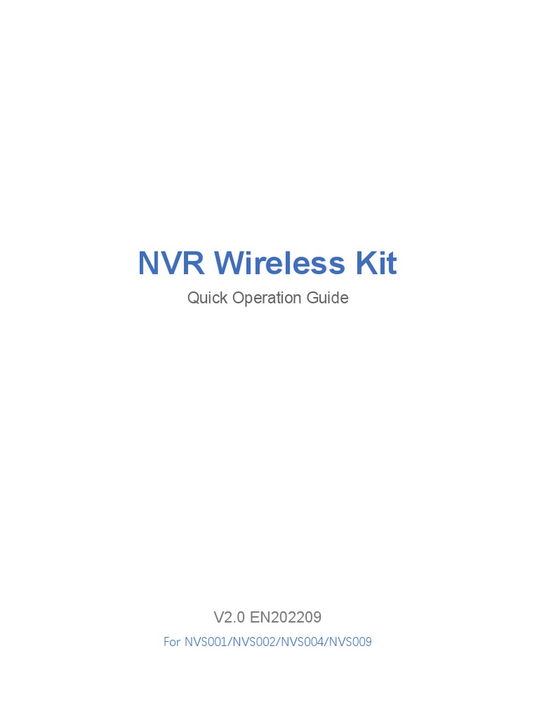 WiFi NVR Kits User Manual (For NVS001, 002, 004 009) | PDF | Hard Disk ...