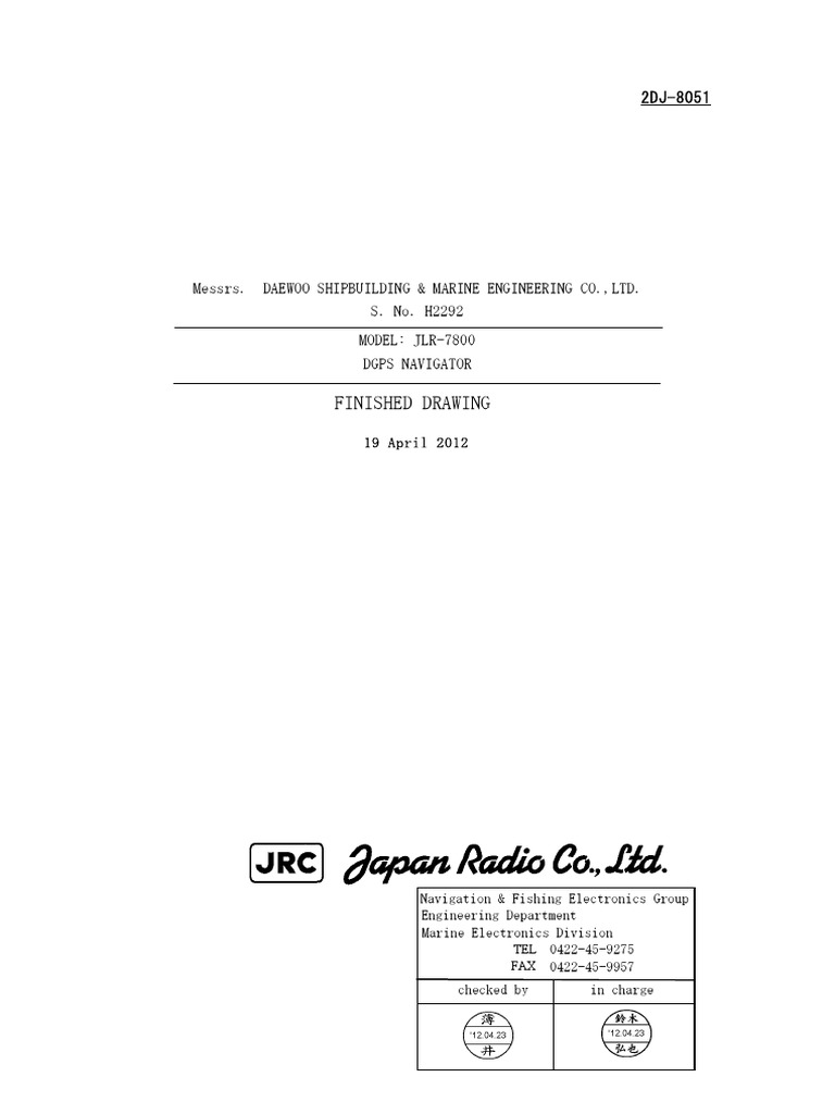 JLR-7800 DGPS Navigator Overview | PDF | Power Supply | Global ...