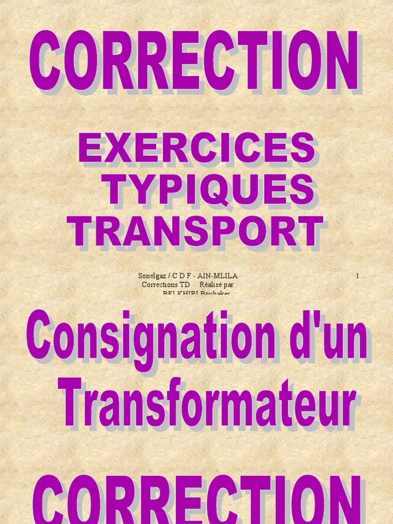 Correction Td_consignation Transport Elec | PDF