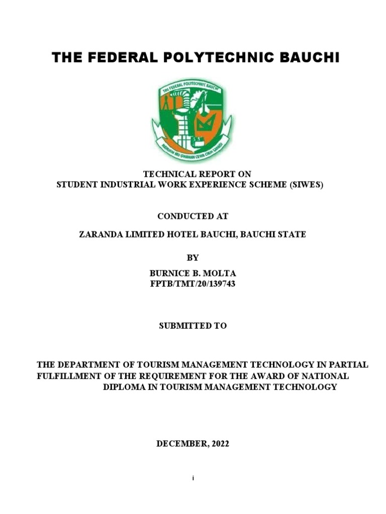 The Federal Polytechnic Bauchi | PDF | Housekeeping | Bed