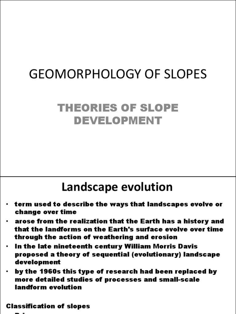 Geomorphology of Slopes: Theories of Slope Development | PDF | Erosion ...