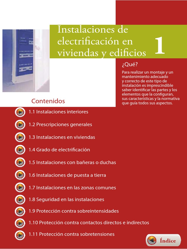 UA01 UF0885 Instalaciones de Electrificación en Viviendas y Edificios | PDF | Corriente ...