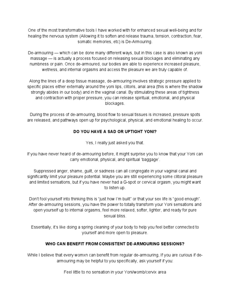 Do You Have A Sad or Uptight Yoni? | PDF | Self-Improvement | Lifestyle