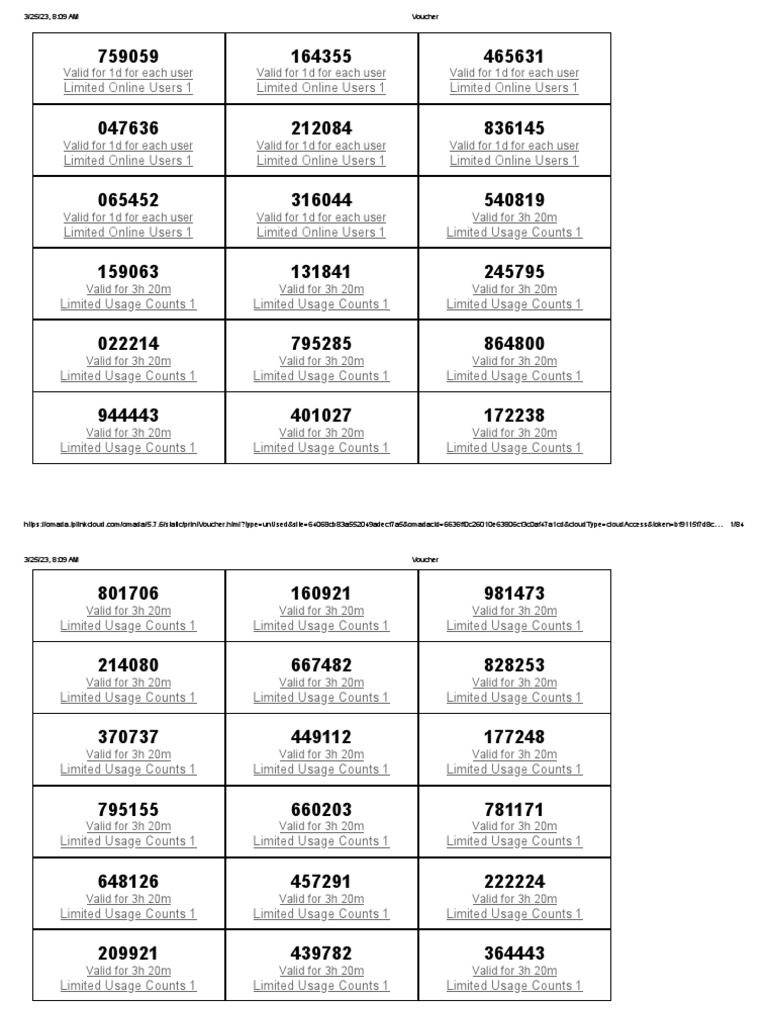 Voucher 3 Hrs Duration | PDF