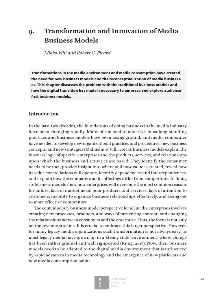 Transformationand Innovationof Media Business Models | PDF | Business ...