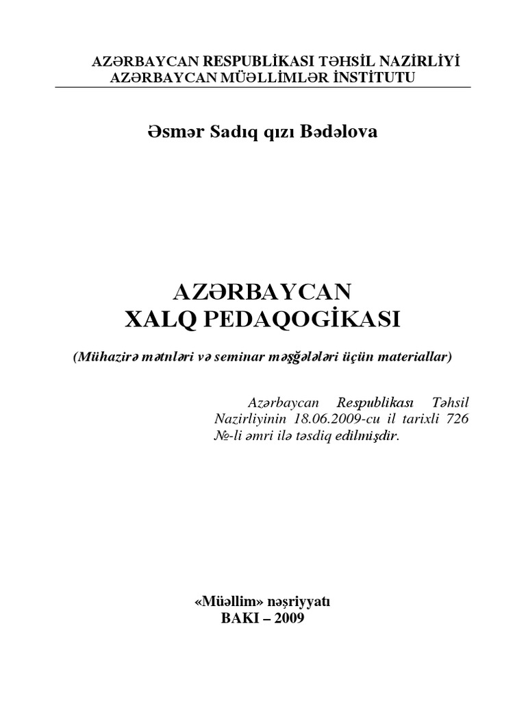 Azərbaycan-xalq-pedaqogikasi | PDF