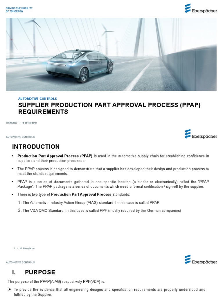 Supplier Production Part Approval Process PPAP | Download Free PDF ...
