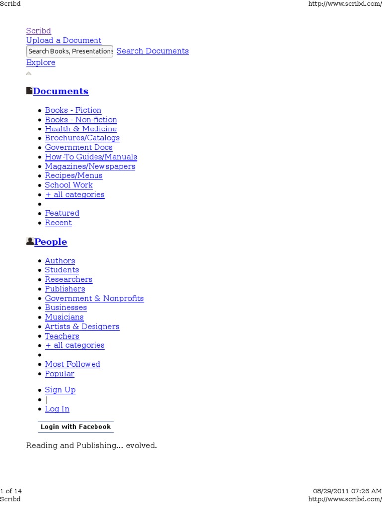 Scribd Homepage | PDF | Scribd | Internet