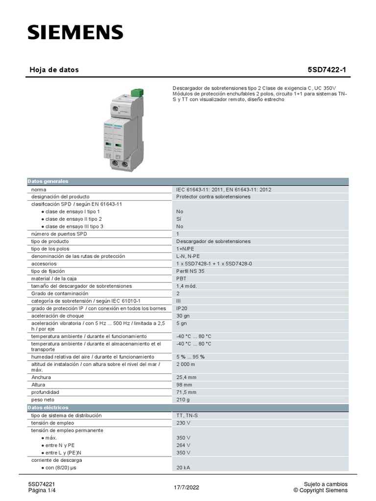 5SD74221 Datasheet Es | PDF | Ingenieria Eléctrica | Electricidad