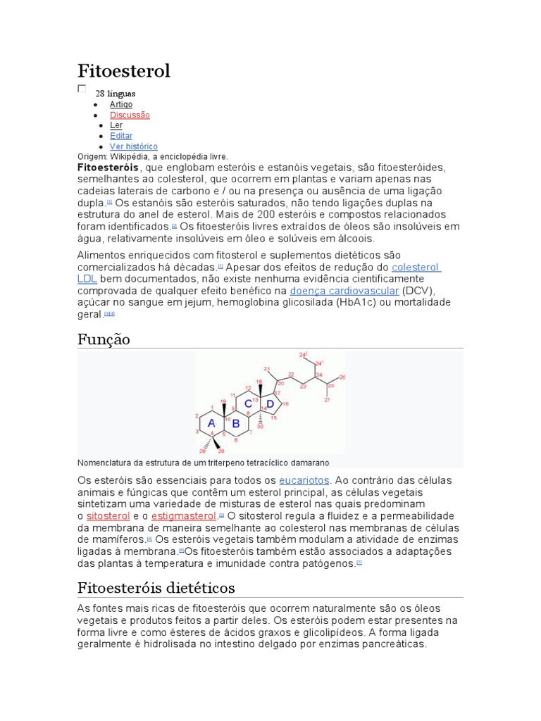 Fitoesterol | PDF | Nutrição | Dieta e Nutrição