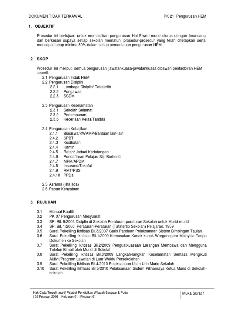 PK 21 PENGURUSAN HEM | PDF