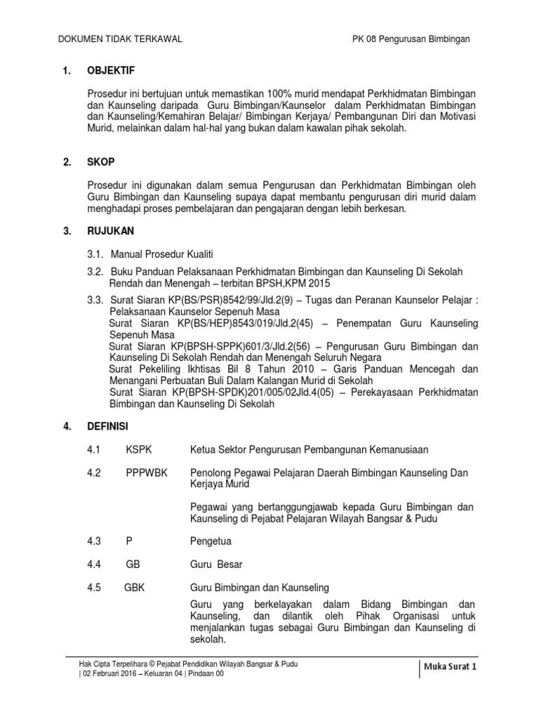 PK 08 Pengurusan Bimbingan | PDF