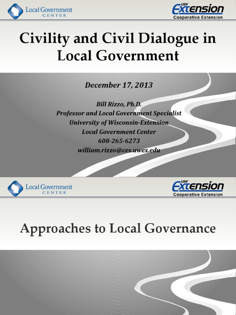 Civility Civil Dialogue Local Govt | PDF | Decision Making | Governance