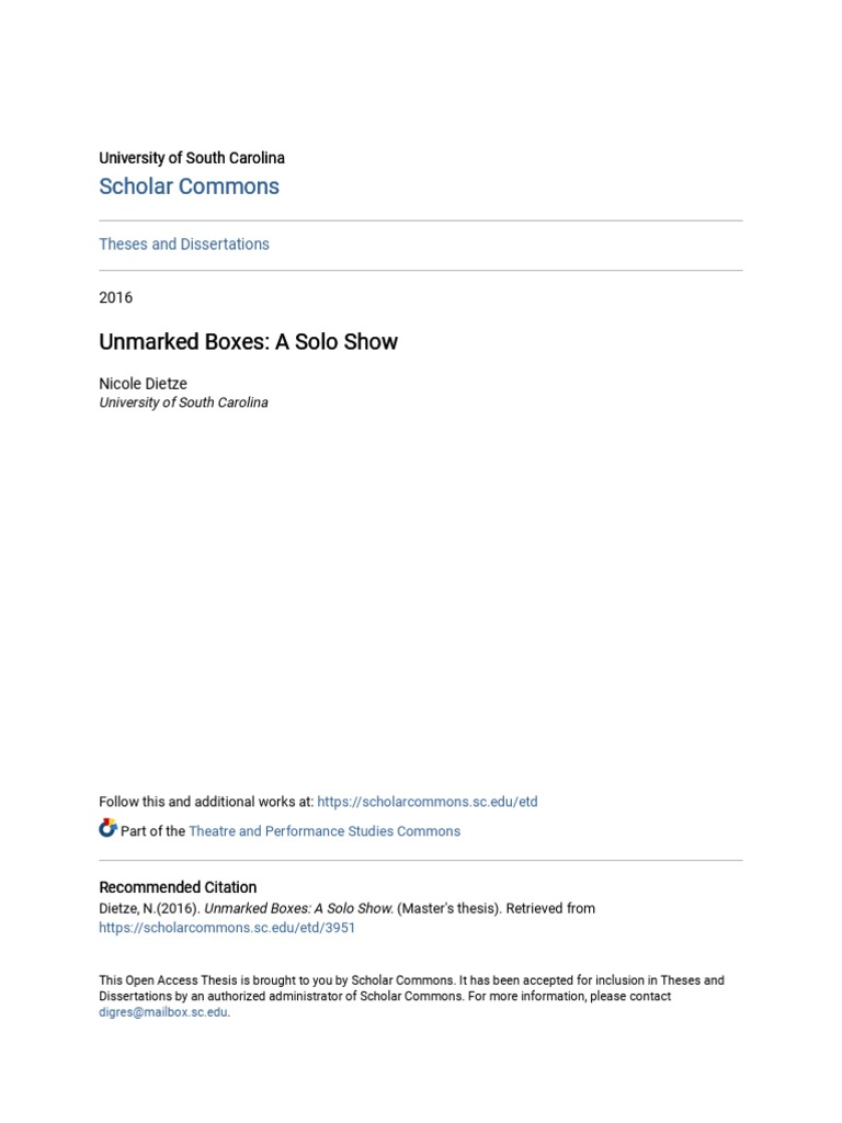 Unmarked Boxes - A Solo Show | PDF | Burial | Thesis